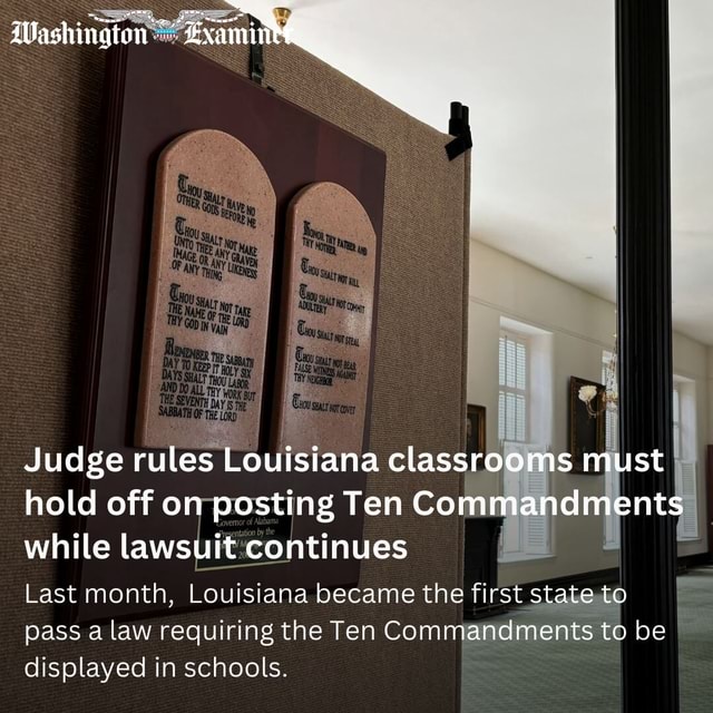 Louisiana‘s new law requiring the Ten Commandments to be displayed in ...