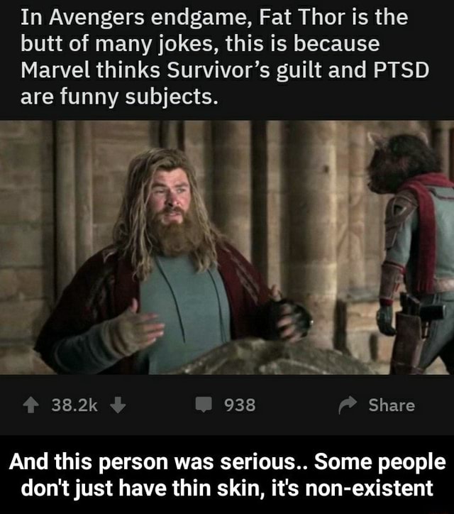 In Avengers endgame, Fat Thor is the butt of many jokes, this is ...