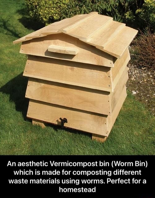 An aesthetic Vermicompost bin (Worm Bin) which is made for composting ...