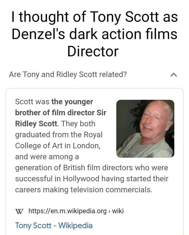 I thought of Tony Scott as Denzel's dark action films Director Are Tony ...