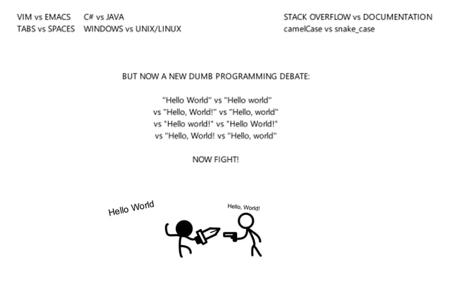 Vim Vs Emacs C Vs Java Stack Overflow Vs Documentation Tabs Vs Spaces Windows Vs Camelcase Vs