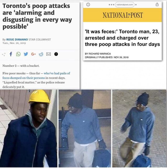 Toronto's poop attacks are ‘alarming and disgusting in every way ...