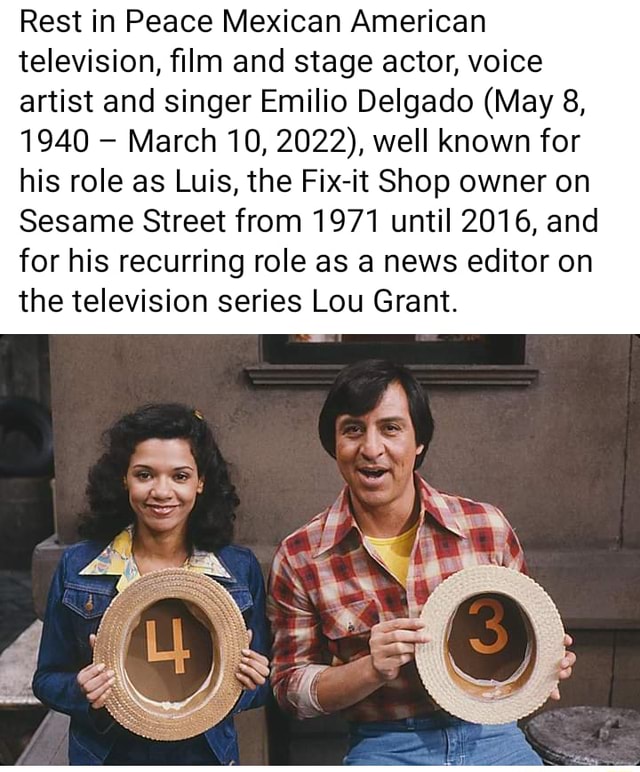 Emilio Delgado Of Sesame Street Passes Away - Rest in Peace Mexican ...