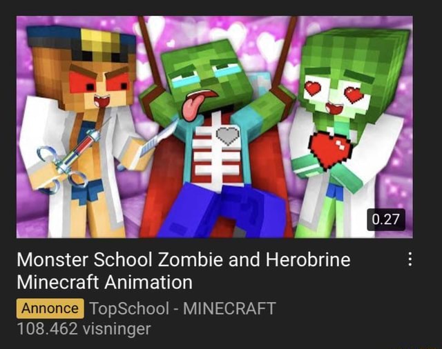 Monster School Zombie and Herobrine Minecraft Animation TopSchool ...