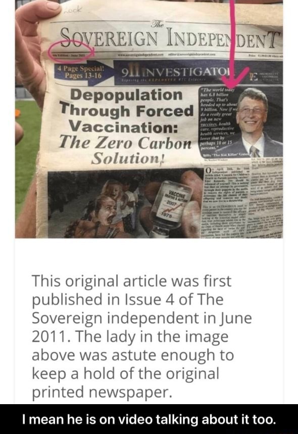 SOVEREIGN Depopulation Through Forced Vaccination: The Zero Carbon ...