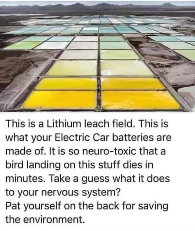 SS This is a Lithium leach field. This is what your Electric Car ...