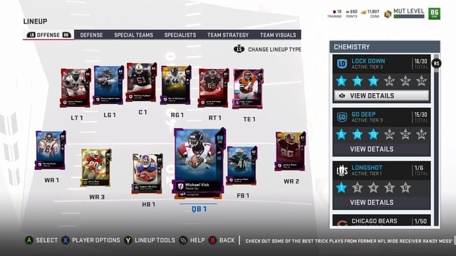 Madden team - LINEUP OFFENSE SPECIAL TEAMS TEAM STRATEGY CHANGE LINEUP ...