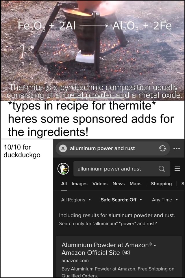 *types in recipe for thermite heres some sponsored adds for the ...
