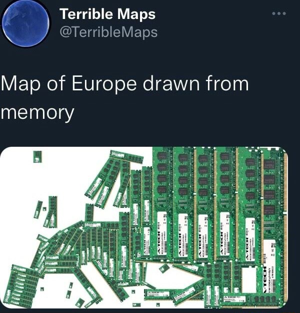 Terrible Maps @TerribleMaps Map of Europe drawn from memory - iFunny