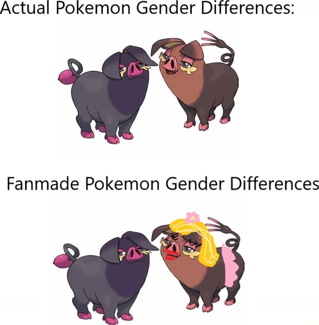 Actual Pokemon Gender Differences: Fanmade Pokemon Gender Differences ...
