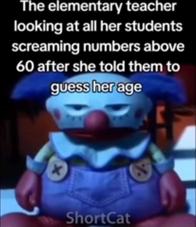 The elementary teacher looking at all her students screaming numbers ...