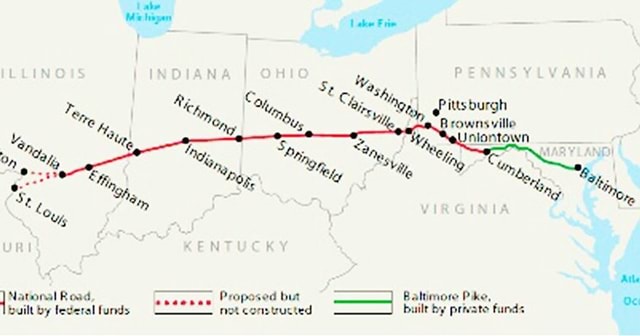 On this day in The Great National Pike also known as the Cumberland ...