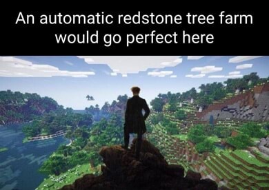 An automatic redstone tree farm would go perfect here - iFunny
