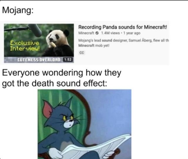 Mojang: Recording Panda sounds for Minecraft! Exclusive À Mojang's lead ...