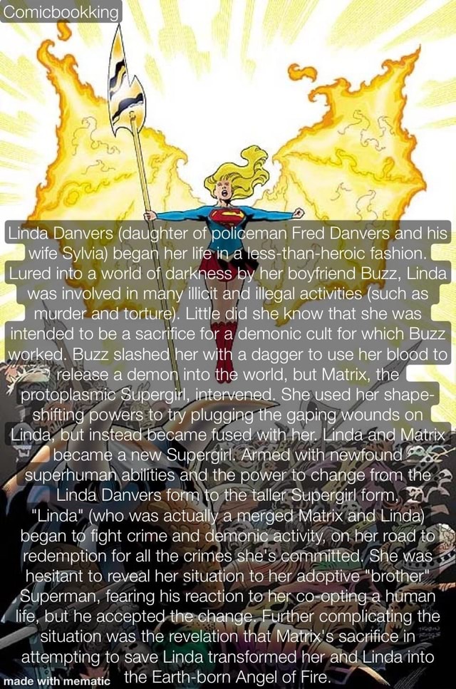 Comicbookking Linda Danvers (daughter of policeman Fred Danvers and his ...