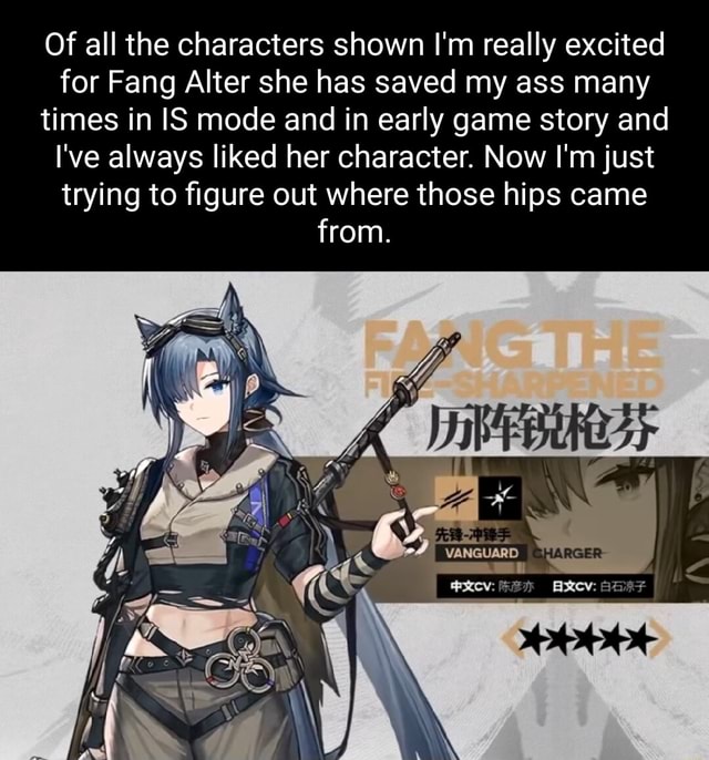 Of all the characters shown I'm really excited for Fang Alter she has ...