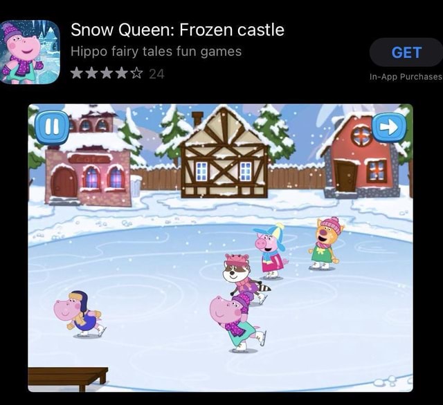 Snow Queen: Frozen castle Hippo fairy tales fun games 24 GET App - iFunny