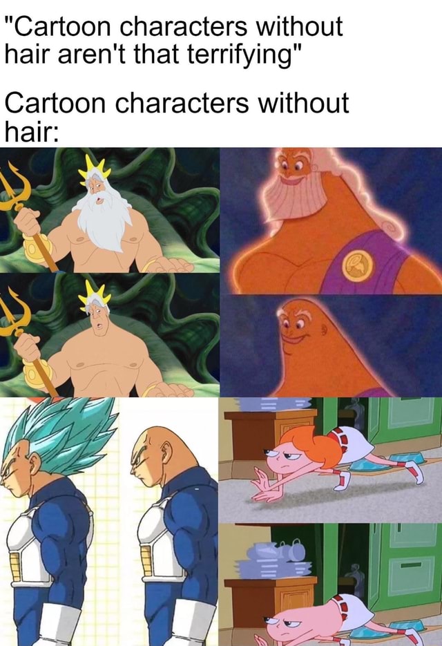 "Cartoon characters without hair aren't that terrifying" Cartoon ...