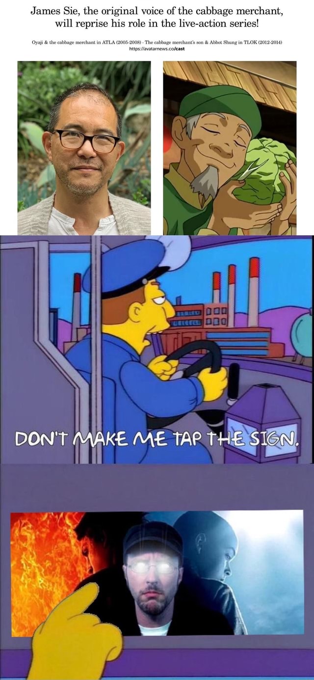 James Sie, the original voice of the cabbage merchant, will reprise his ...