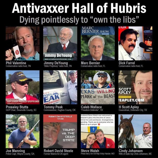 Antivaxxer Hall of Hubris Dying pointlessly to "own the libs" MIN Jimmy ...