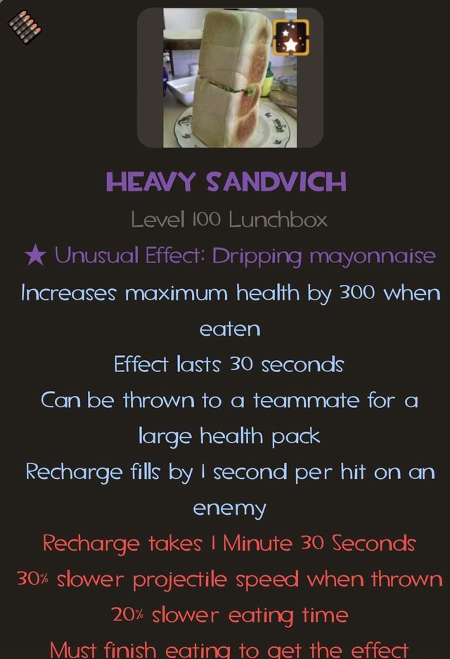 HEAVY SANDVICH Level Lunchbox Unusual Effect: Dripping mayonnaise ...
