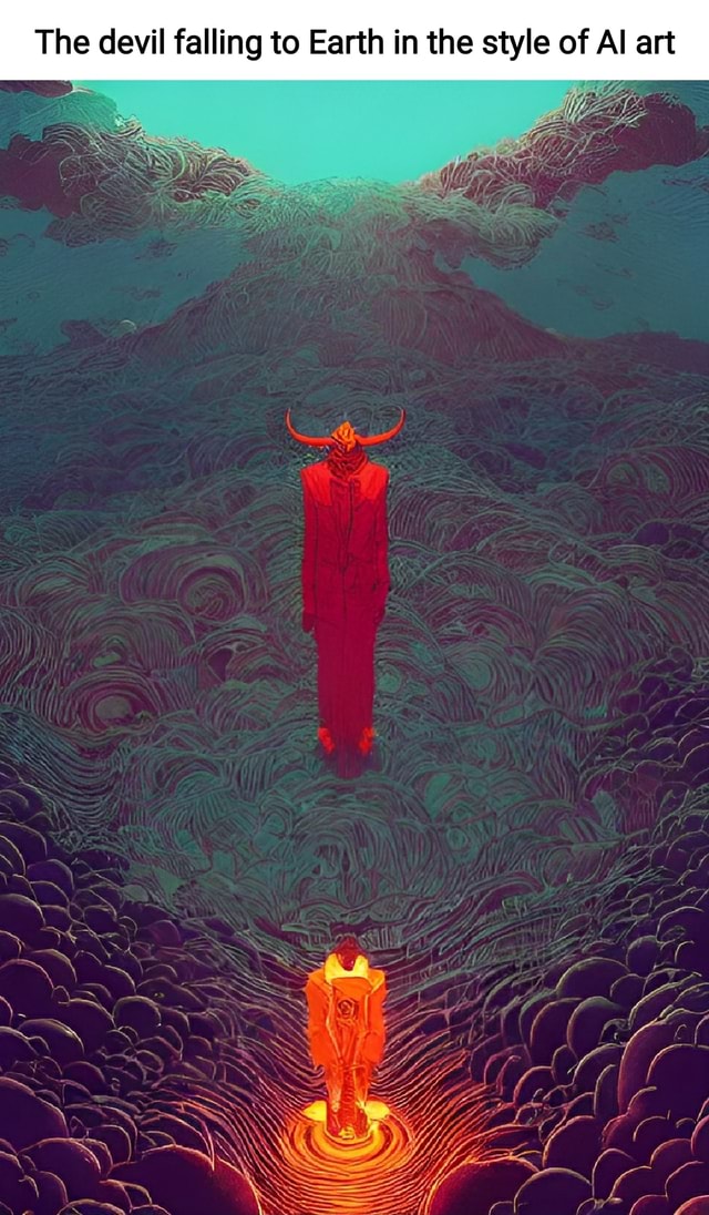 The devil falling to Earth in the style of Al art ff - iFunny