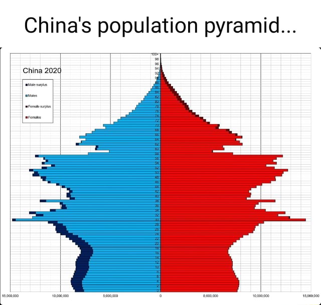 China's population pyramid... China 2020 surplus Males Female surplus ...