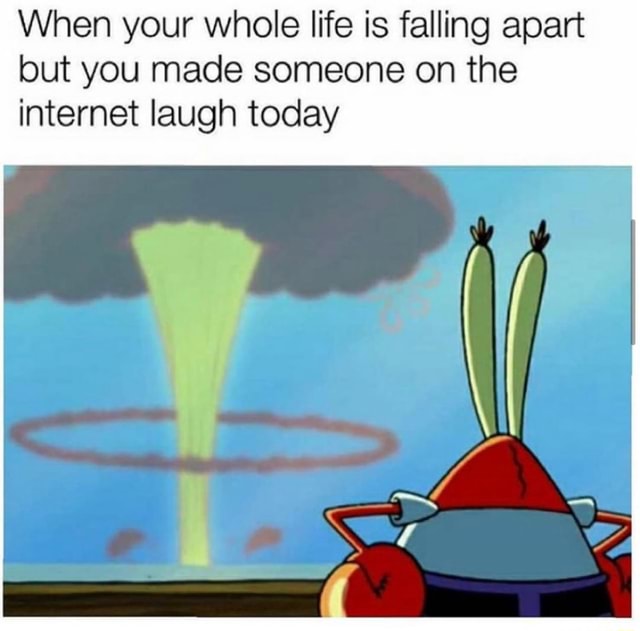 When your whole life is falling apart but you made someone on the ...