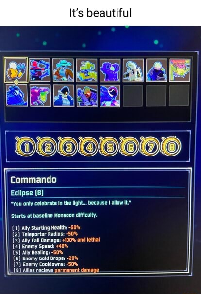 It's beautiful Commando Eclipse (8) 'You only celebrate in the light... because allow 'Starts at ...