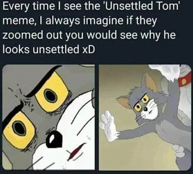 Every time I see the 'Unsettled Tom' meme, I always imagine if they ...