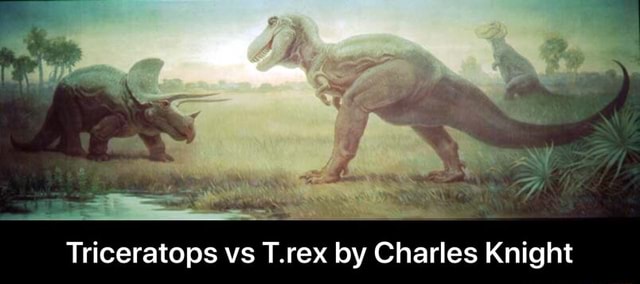 Triceratops vs T.rex by Charles Knight - Triceratops vs T.rex by ...