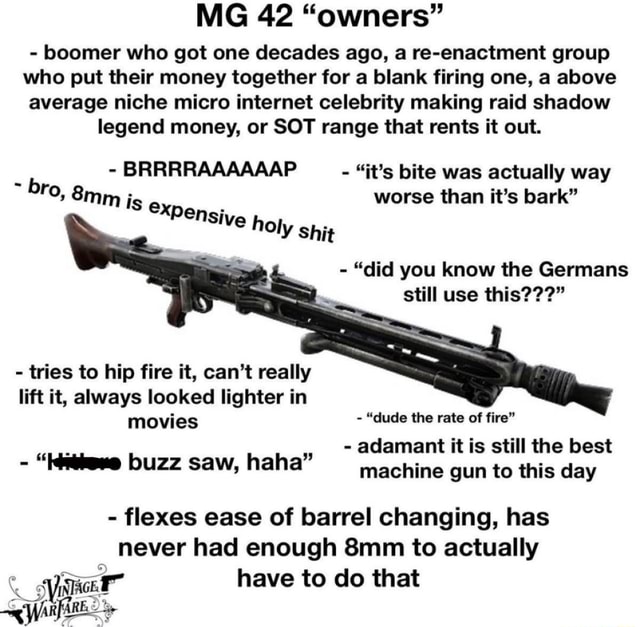 MG 42 "owners" - boomer who got one decades ago, a re-enactment group ...