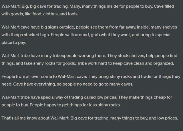Grug the caveman describing Walmart - Wal-Mart! Big, big cave for ...