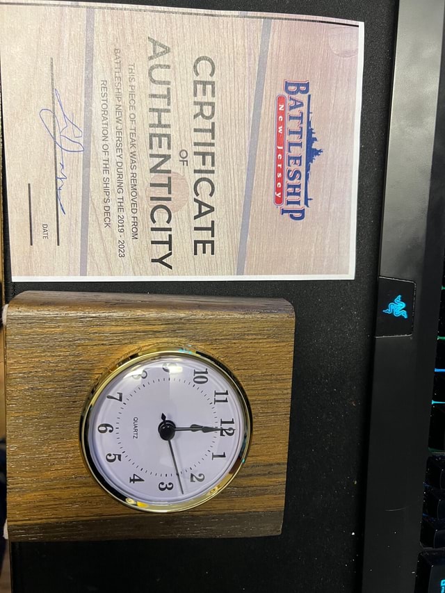OF CERTIFICATE AUTHENTICITY BATTLESHIP QUARTZ TEAK WAS WAS FROM ...