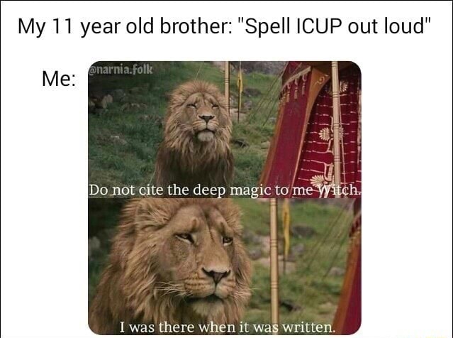 My 11 year old brother: "Spell ICUP out loud" Do not cite the deep magi ...