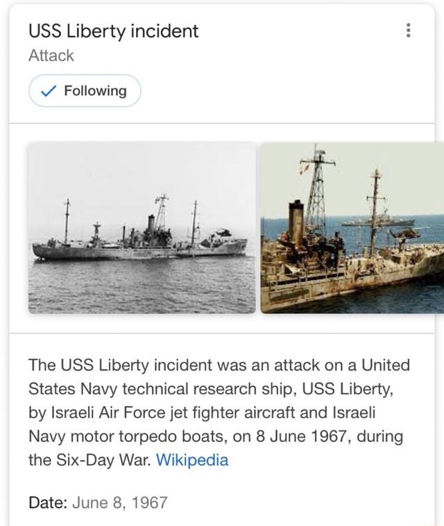 Ooo USS Liberty incident Attack \/ Following The USS Liberty incident ...