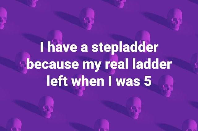 I have a stepladder because my real ladder left when was 5 - iFunny