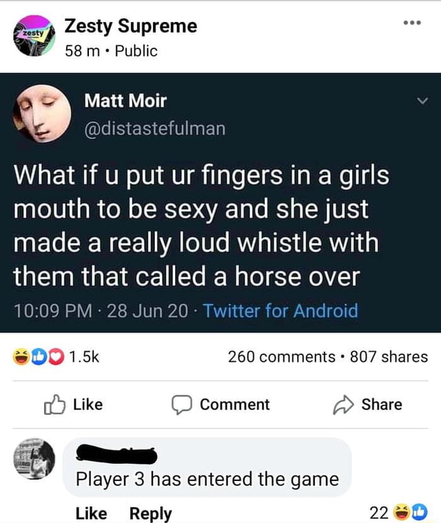 Zesty Supreme 58 m Public Matt Moir @distastefulman What if u put ur ...