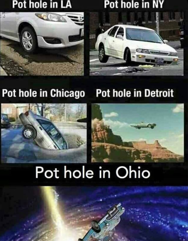 Pot hole in LA Pot hole in NY Pot hole in Chicago Pot hole in Detroit ...