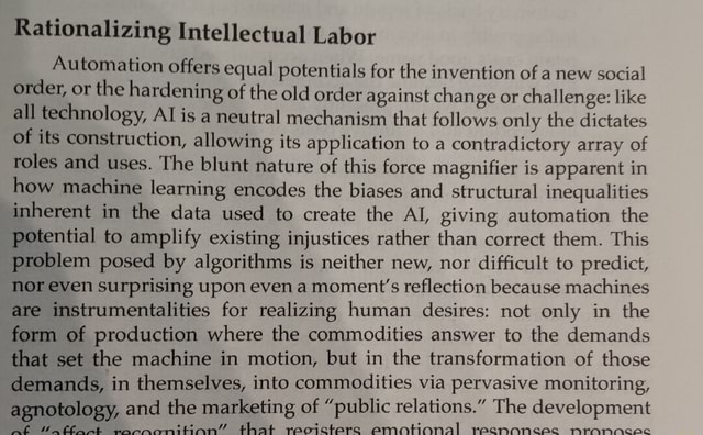 Rationalizing Intellectual Labor Automation offers equal potentials for ...