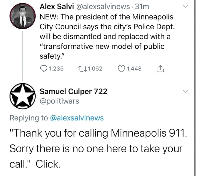Alex Salvi @alexsalvinews 31m 5) NEW: The president of the Minneapolis ...