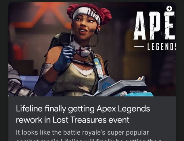 APE - LEGEND! Lifeline finally getting Apex Legends rework in Lost ...