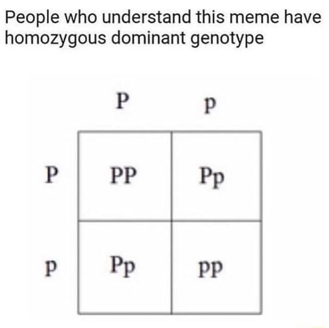 People who understand this meme have homozygous dominant genotype - iFunny