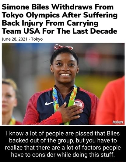 Simone Biles Withdraws From Tokyo Olympics After Suffering Back Injury ...