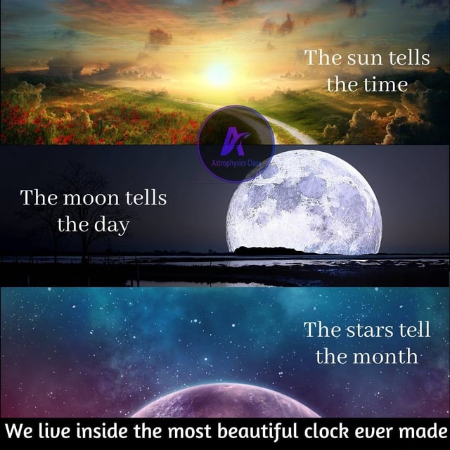 The sun tells the time The moon tells the day The stars tell the month ...