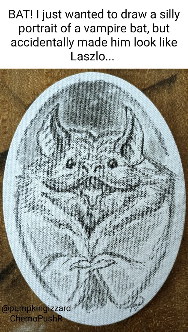 BAT! I just wanted to draw a silly portrait of a vampire bat, but ...