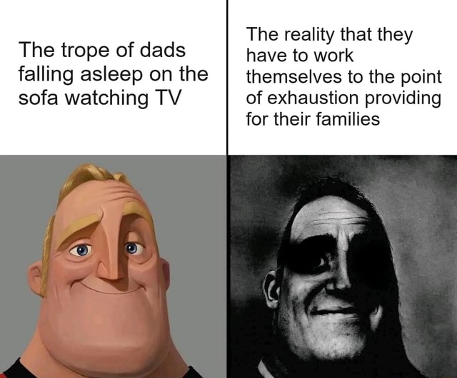 The trope of dads falling asleep on the sofa watching TV The reality ...
