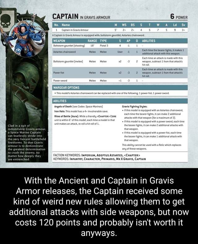 CAPTAIN IN GRAVIS ARMOUR WS BS POWER Captain in Gravis Armour A Captain ...