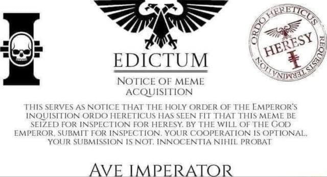 ED M NOTICE OF MEME ACQUISITION THIS SERVES AS NOTICE THAT THE HOLY ...