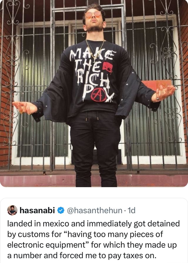 @ hasanabi @ @hasanthehun- landed in mexico and immediately got ...